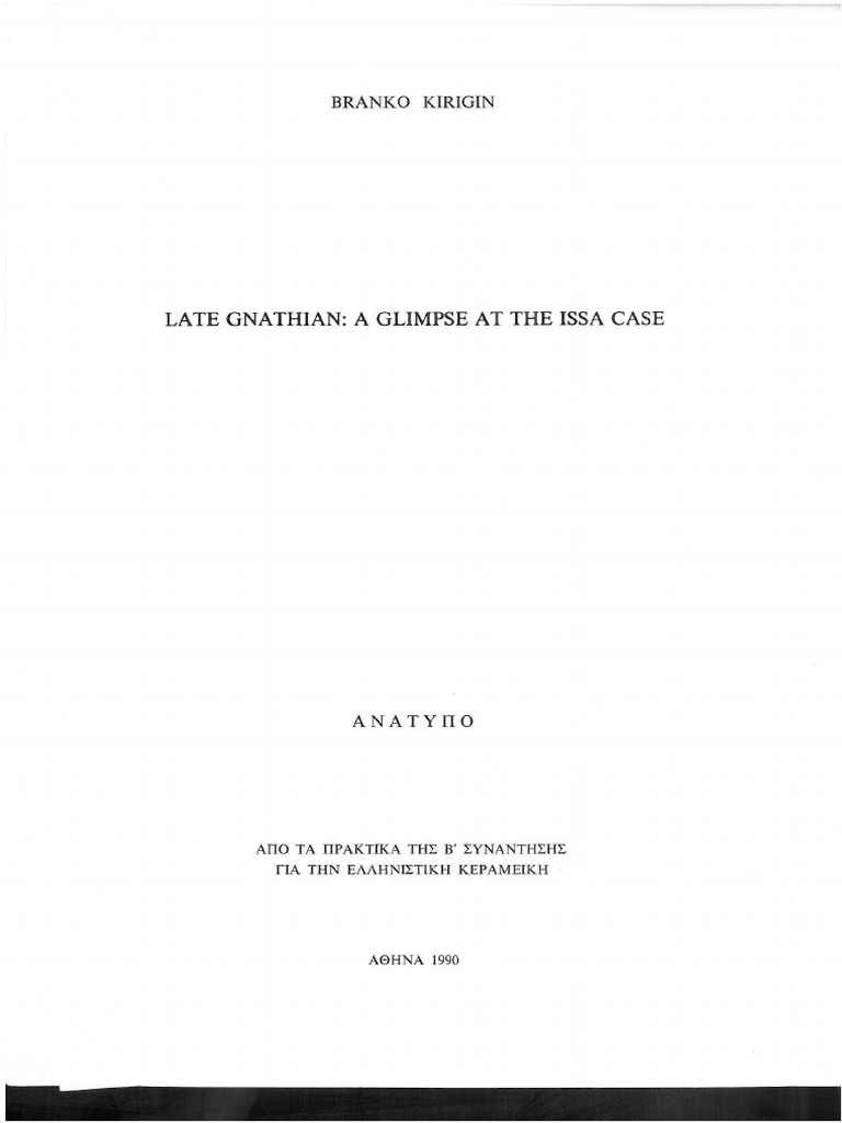 Late Gnathian A Glimpse at The Issa Case | PDF