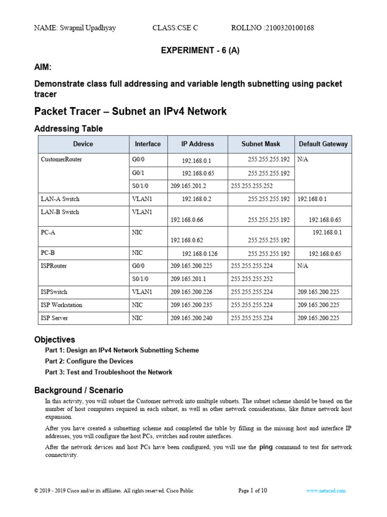 CN Exp 6 | PDF | Ip Address | Computer Network