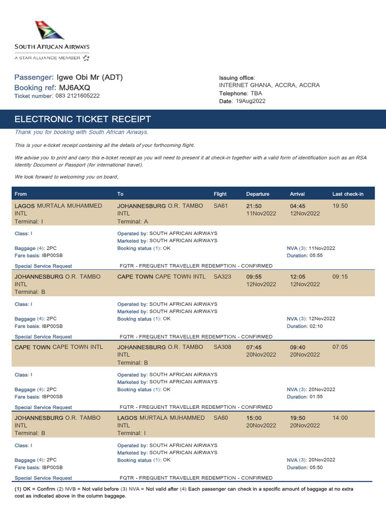 Saa Ticket | PDF | Baggage | Travel Visa