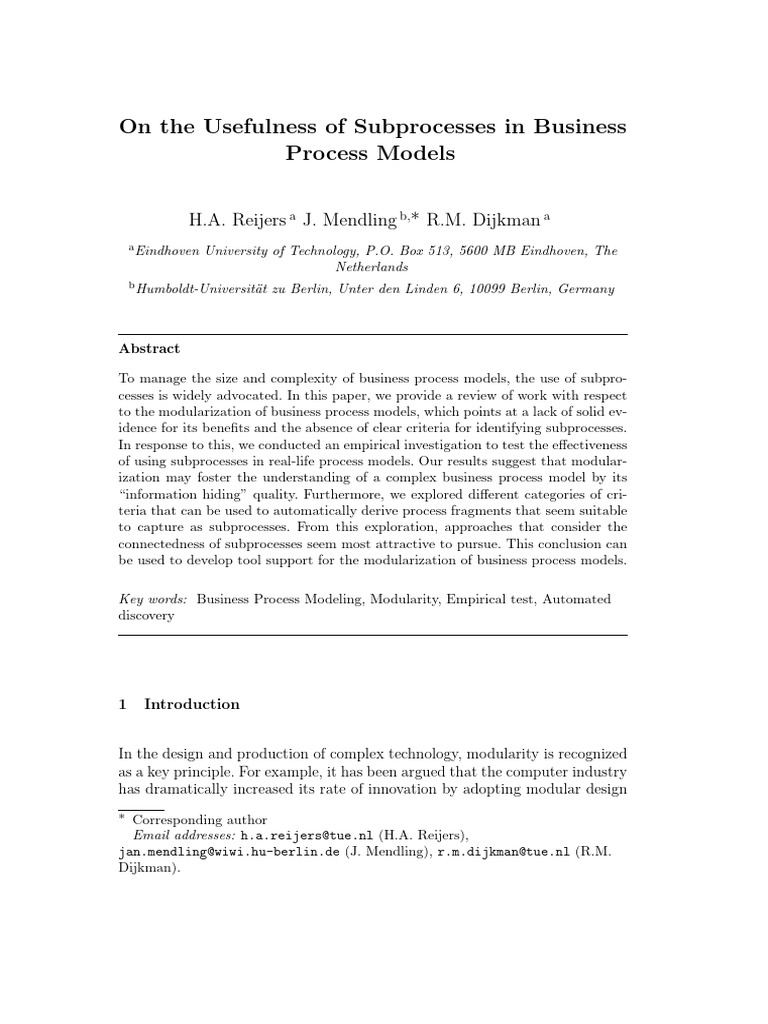 BPMN Paper | PDF | Experiment | Statistics