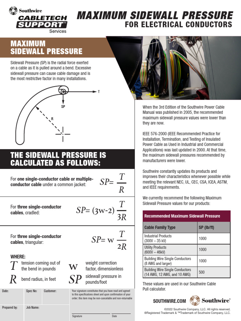 2202 Maximum Sidewall Pressure Flyer HIGHRES | PDF | Electrical ...
