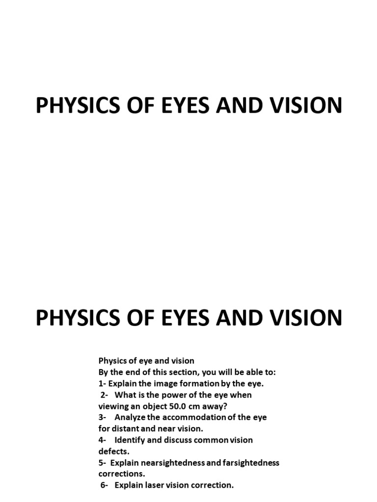 Understanding Eye Physics and Vision | PDF | Visual Perception | Eye