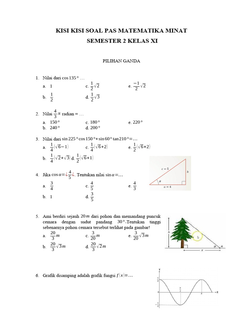 Soal PAS Matematika Minat Kelas 11 Semester 2 | PDF