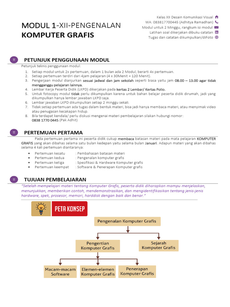 Modul Komputer Grafis XII | PDF | Karier & Perkembangan | Komputer