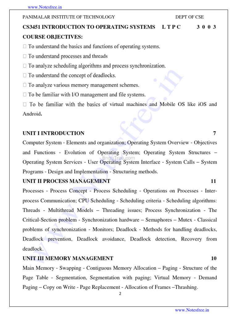 CS3451 Intro To Os | PDF | Process (Computing) | Thread (Computing)