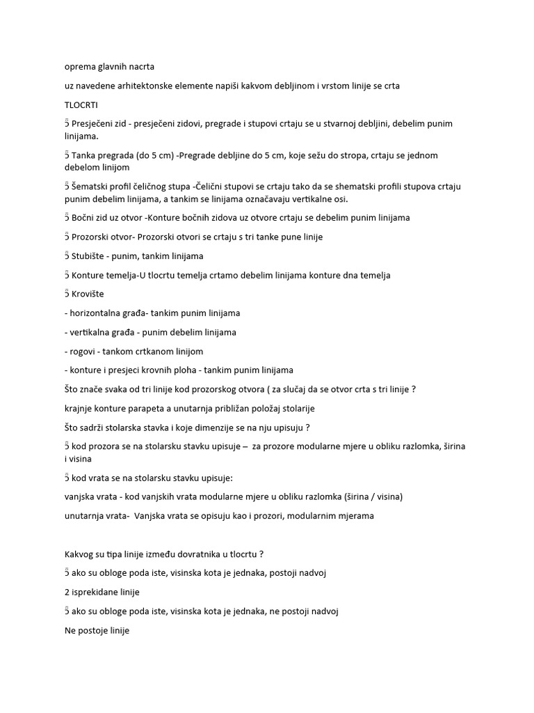 Oprema Glavnih Nacrta | PDF