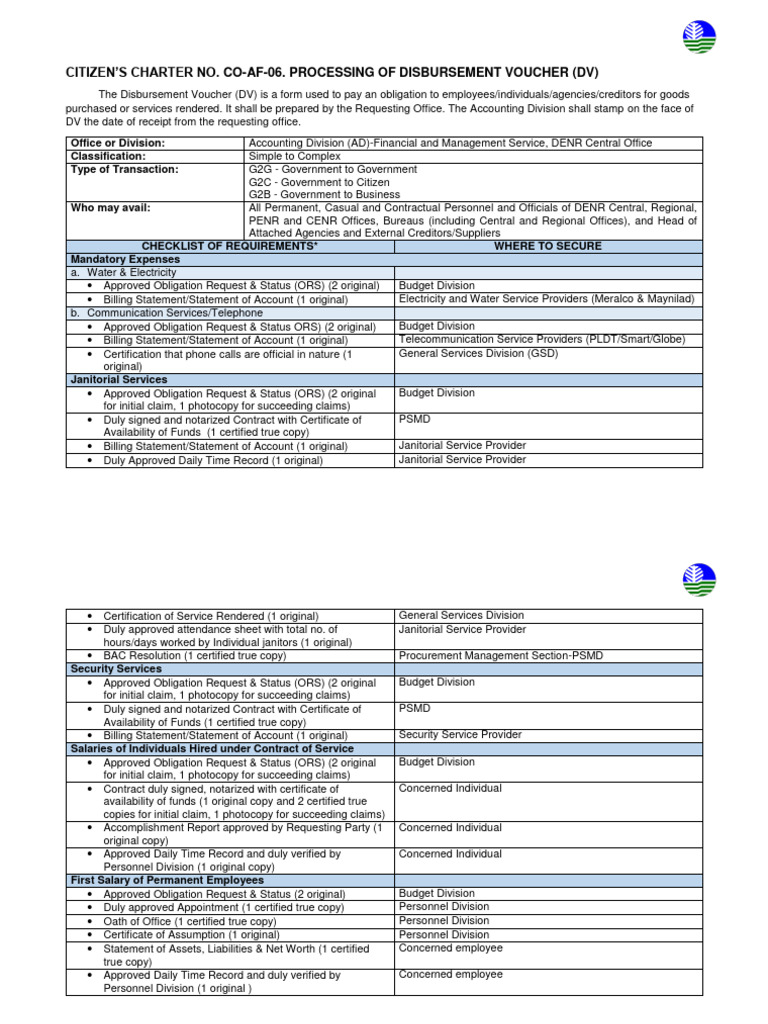 Disbursement Voucher Processing Guide | PDF | Receipt | Procurement