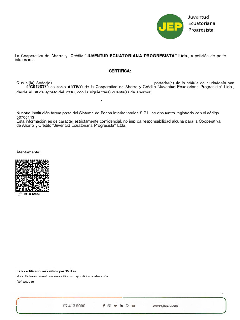 CERTIFICADO - JEP Sol | PDF