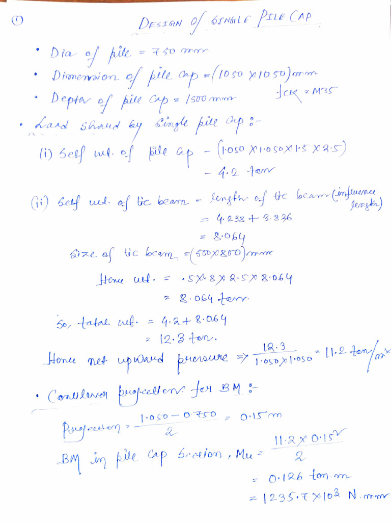Design of Single Pile Cap | PDF | Teaching Methods & Materials