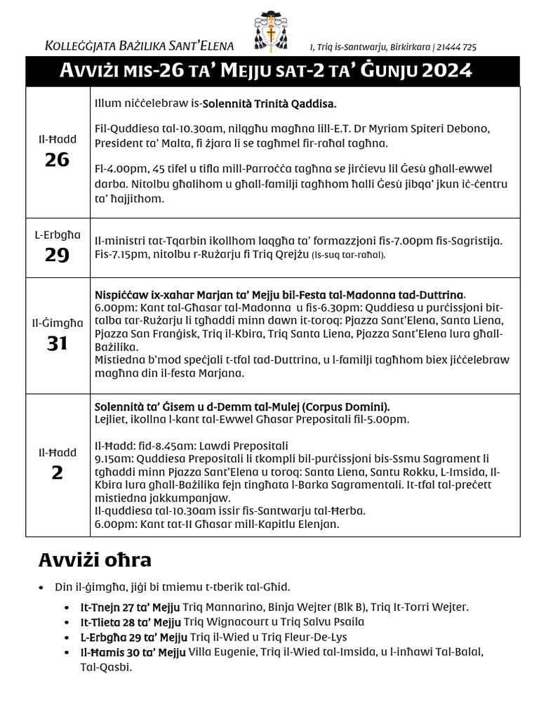 Avvizi 2 Ta' Ġunju 2024 | PDF