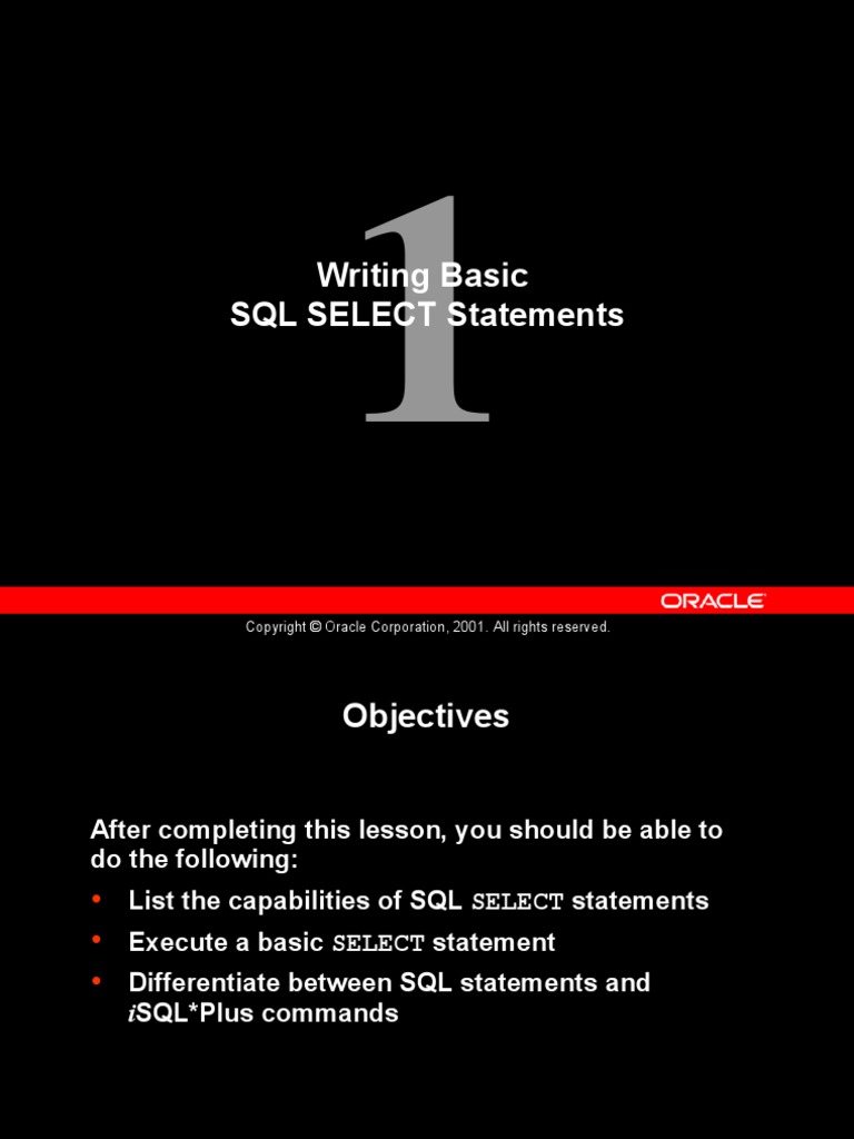 Writing Basic SQL SELECT Statements | PDF | Sql | Oracle Database