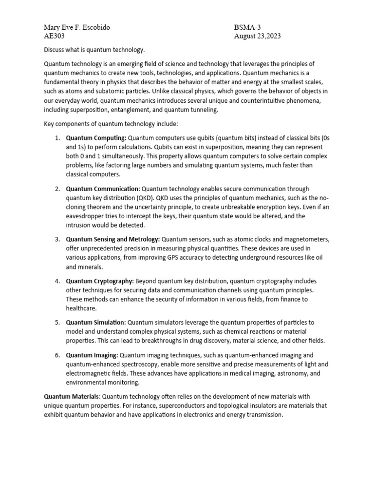 ESCOBIDO | PDF | Quantum Computing | Applied Mathematics