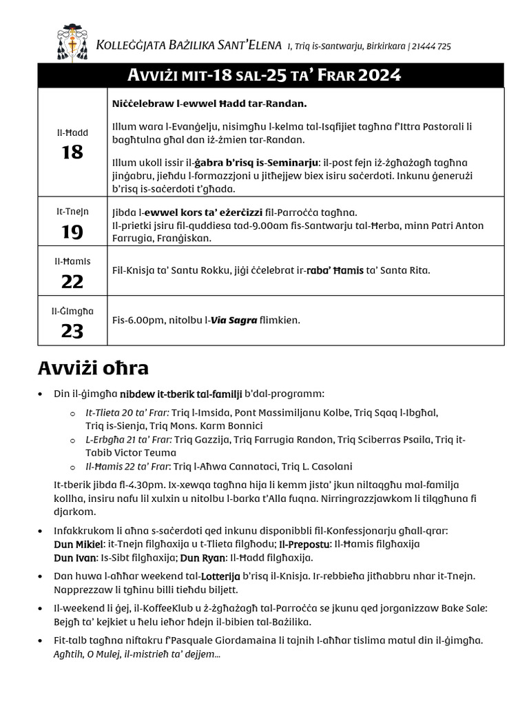 Avvizi 25 Ta' Frar 2024 | PDF