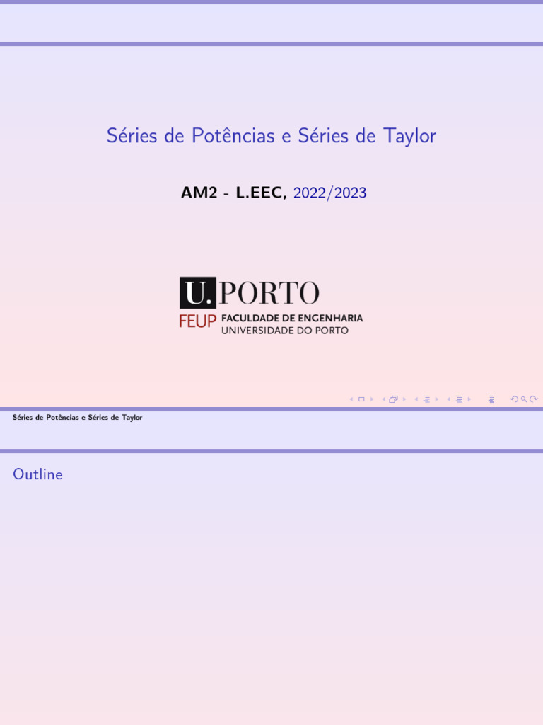 1-AM2 Series Potencias Taylor 2023 | PDF | Série (Matemática) | Série de potências