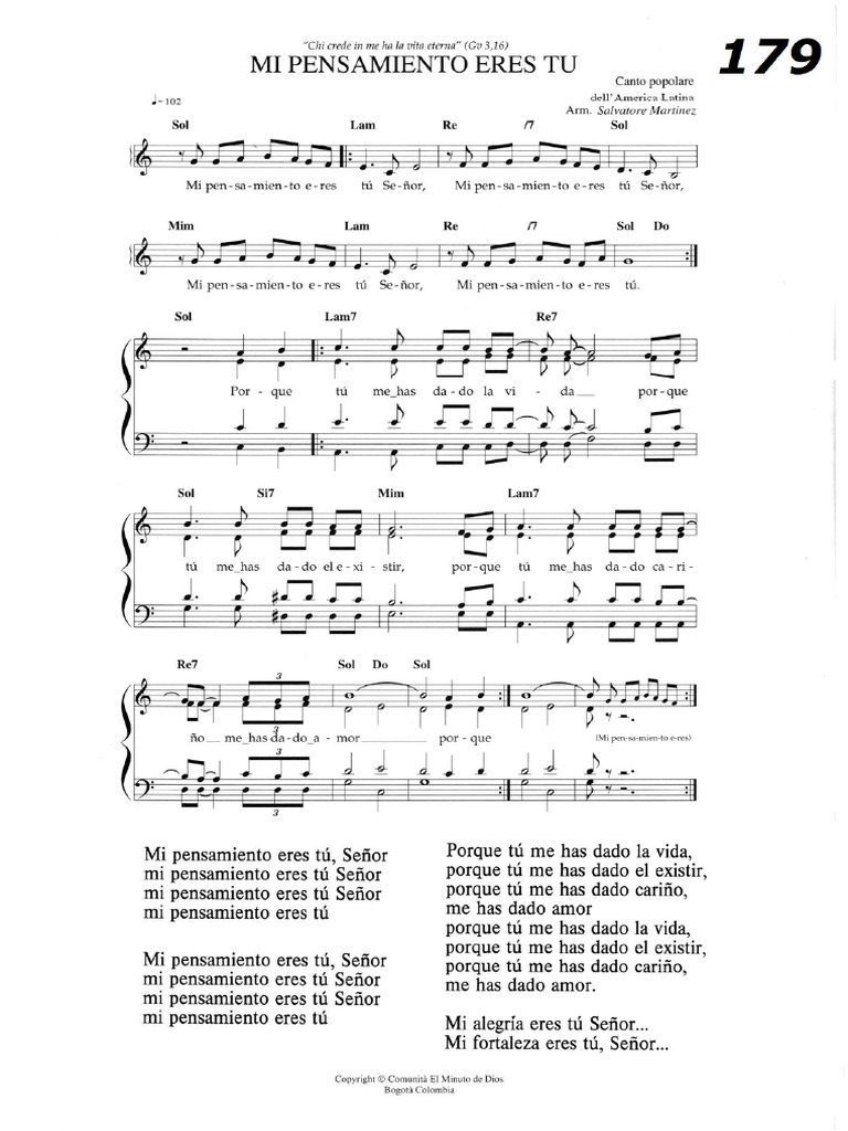 179 - Mi Pensamiento Eres Tu | PDF