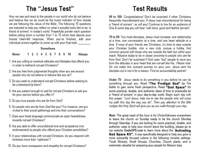 The Jesus Test | Download Free PDF | Jesus | God