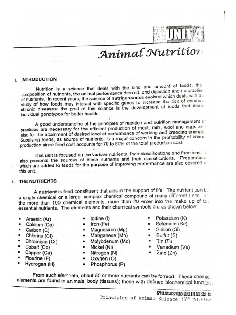 Animal Nutrition | PDF