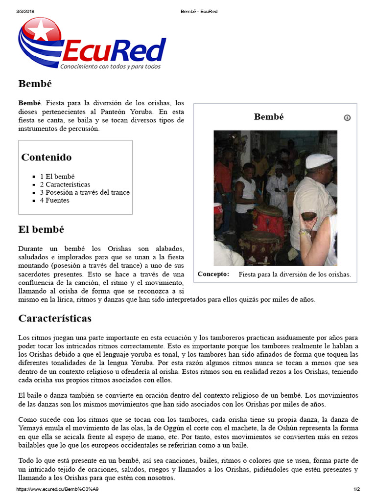 Bembé - EcuRed | PDF | Bailes | Ritmo
