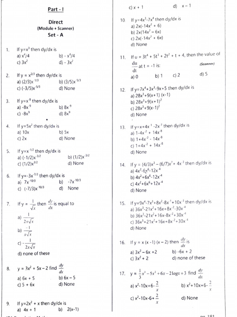 DERIVATIVES BASIC QUESTION | PDF