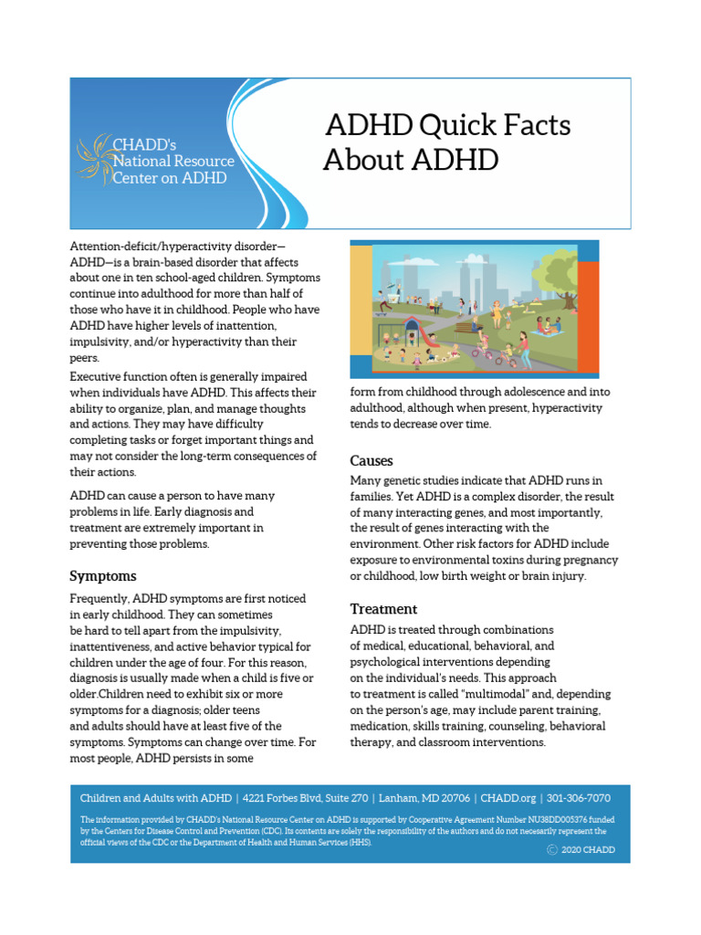 ADHD Quick Facts | PDF | Attention Deficit Hyperactivity Disorder ...