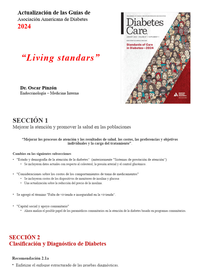 Guía ADA 2024: Diagnóstico y Tratamiento Diabetes | PDF | Diabetes ...