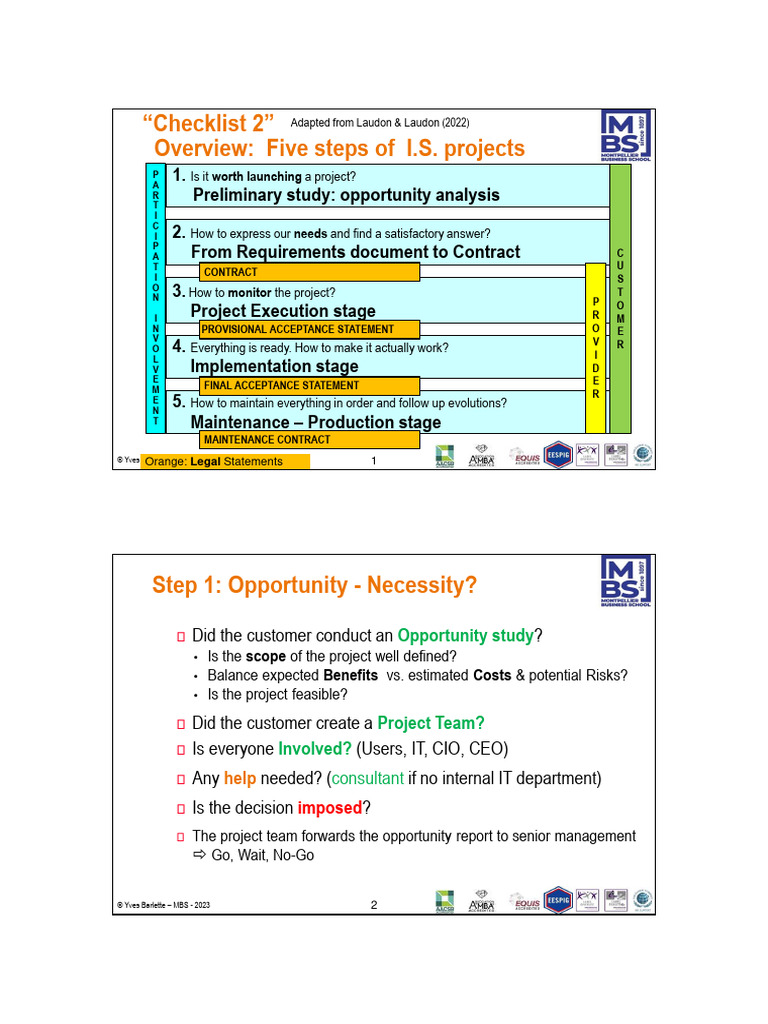 21b_Checklist2 IS_Projects Steps | Download Free PDF | Software | Systems Engineering