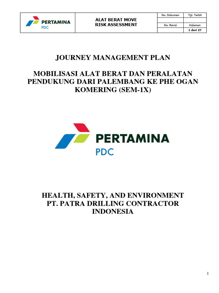 JOURNEY MANAGEMENT PLAN & RISK ASSESMENT PROJECT SEM-1X | PDF JOURNEY MANAGEMENT PLAN & RISK ASSESMENT PROJECT SEM-1X | PDF