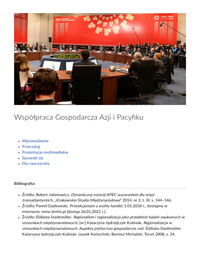 Wspolpraca Gospodarcza Azji I Pacyfiku | PDF