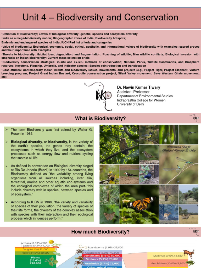 Unit 4 - Biodiversity and Conservation | PDF | Biodiversity | Habitat ...