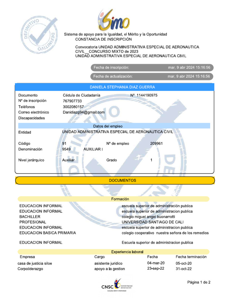 Incrpcion Aerocivil Simo | PDF