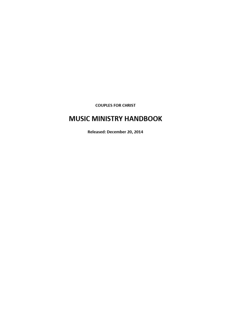 Music Ministry Handbook | PDF | Worship | Prayer