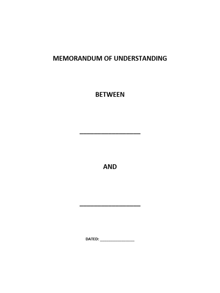 Memorandum of Understanding | PDF | Memorandum Of Understanding | Private Law
