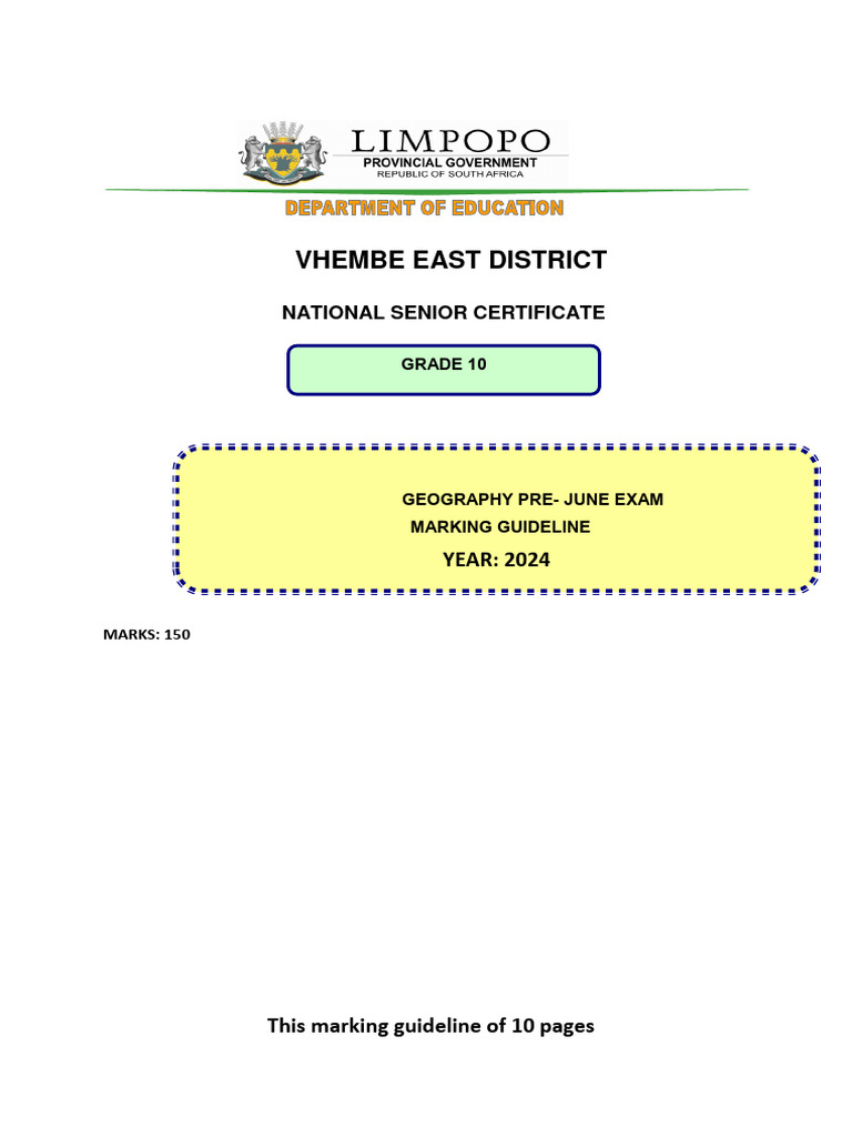 GEOG Grade 10 Pre - June Exam 2024 MG | PDF | Atmosphere Of Earth ...