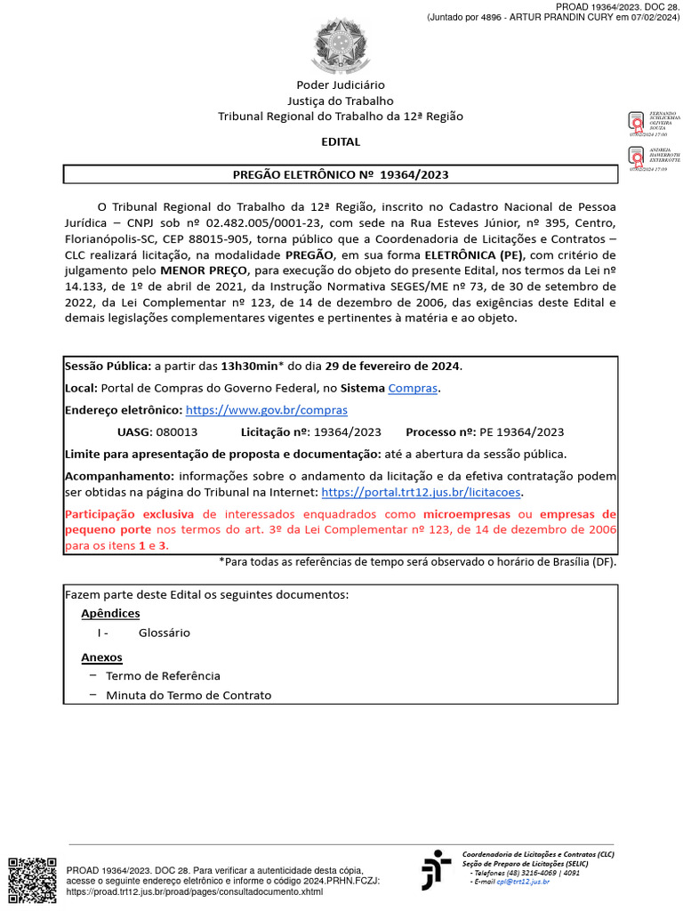 028 - DOCUMENTO - Edital e Contrato | PDF