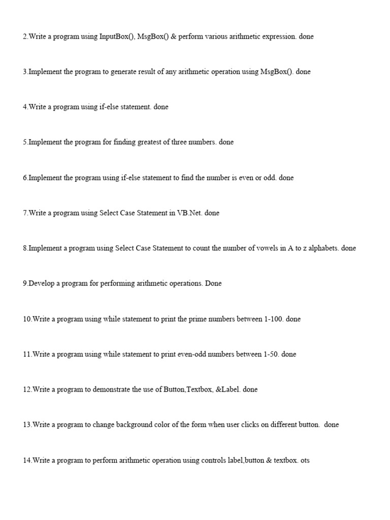 GAD Practical Question | PDF | Computer Program | Programming