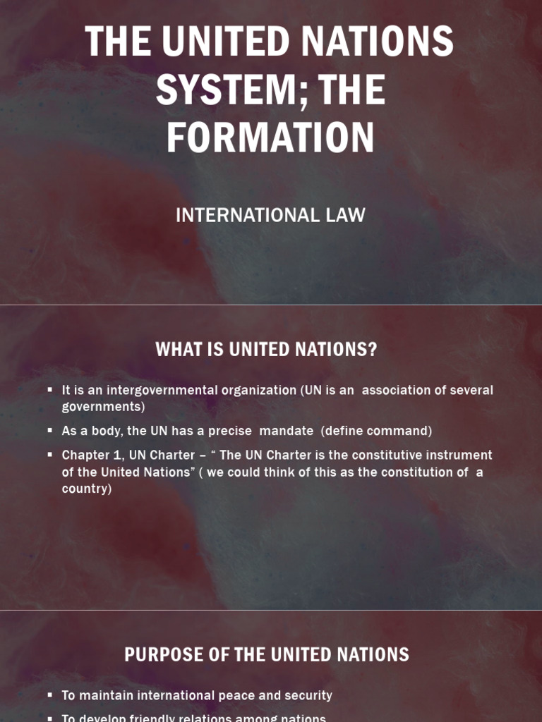 THE UNITED NATIONS SYSTEM; THE FORMATION | PDF