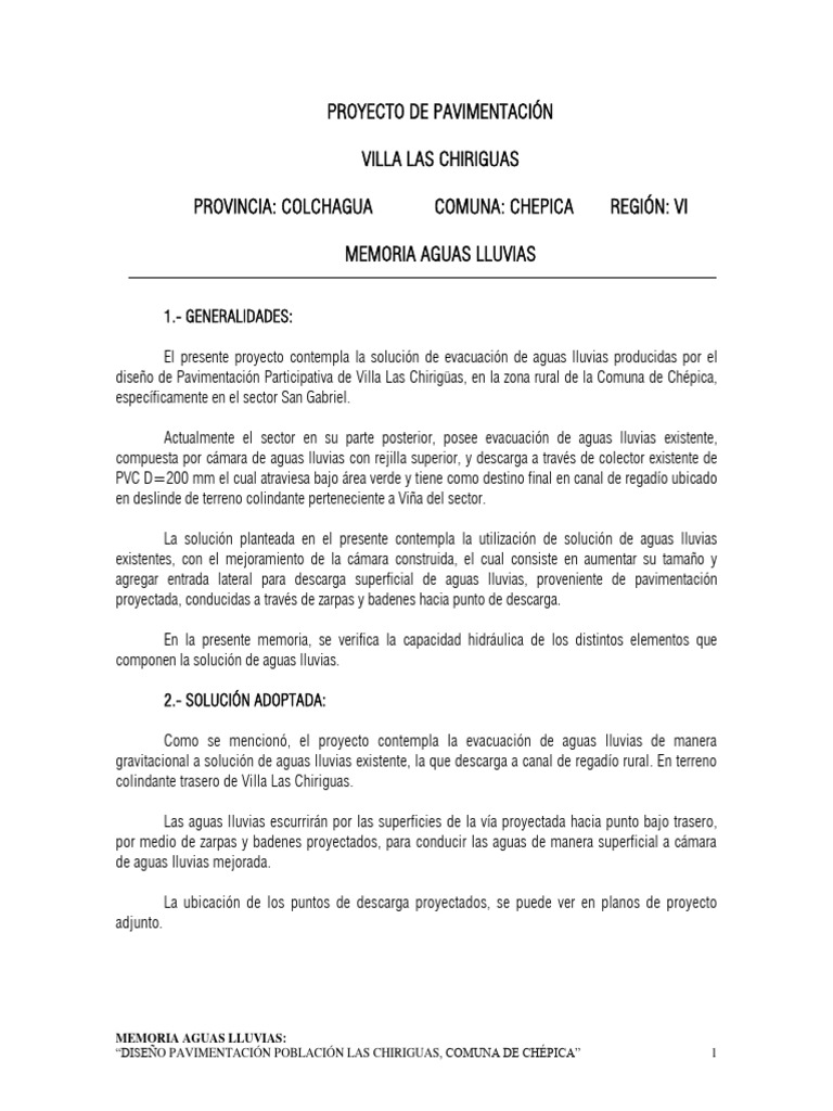 MEM ALL - SECTOR Las Chiriguas | PDF | Precipitación | Lluvia