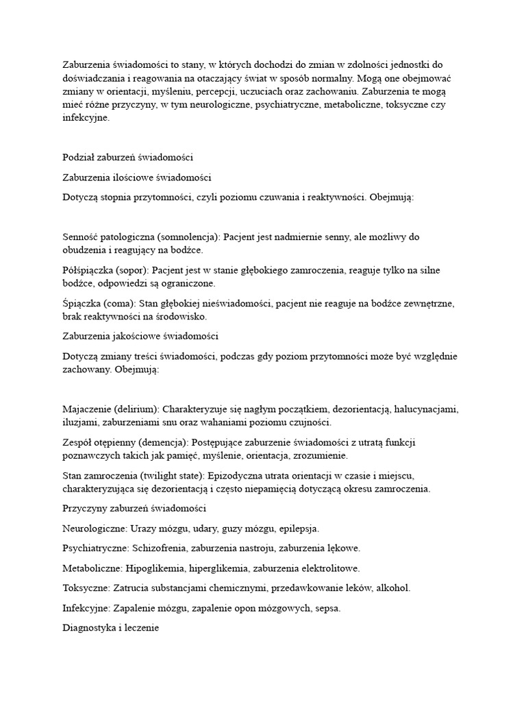 Zab. Świadomości | PDF