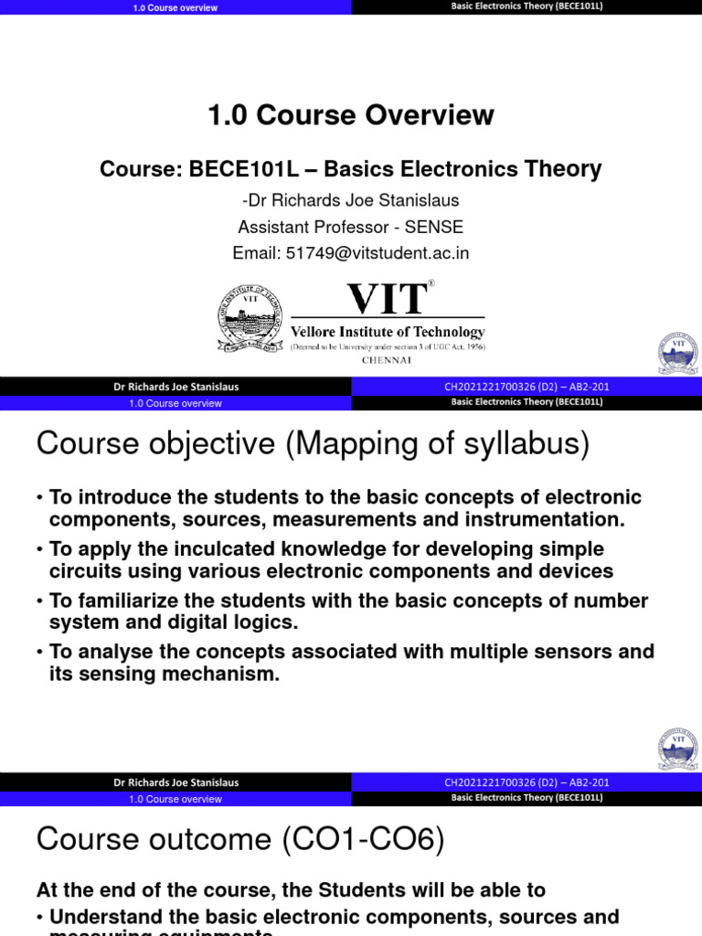 BET - 1.0 Course Overview | PDF | Electronics | Diode