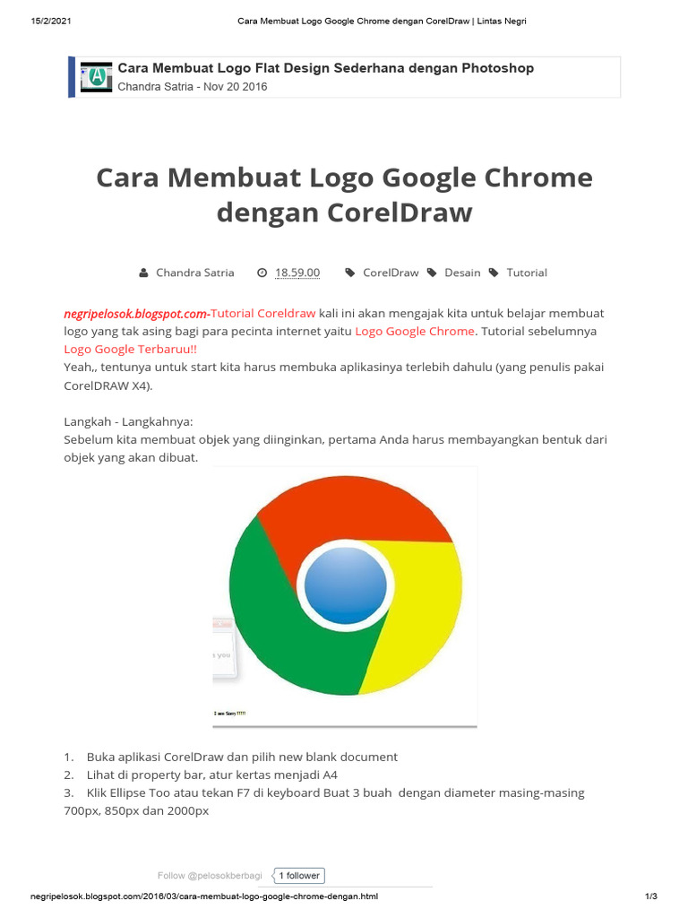 Cara Membuat Logo Google Chrome Dengan CorelDraw | PDF