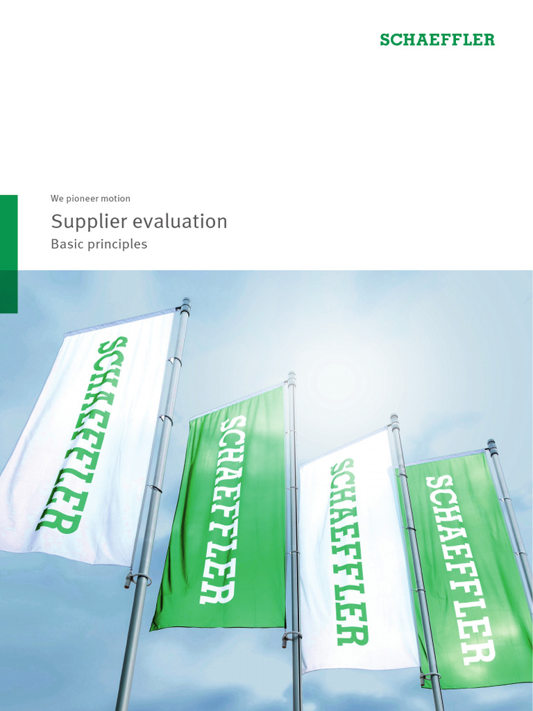 Schaeffler Supplier Evaluation Manual | PDF | Evaluation | Supply Chain