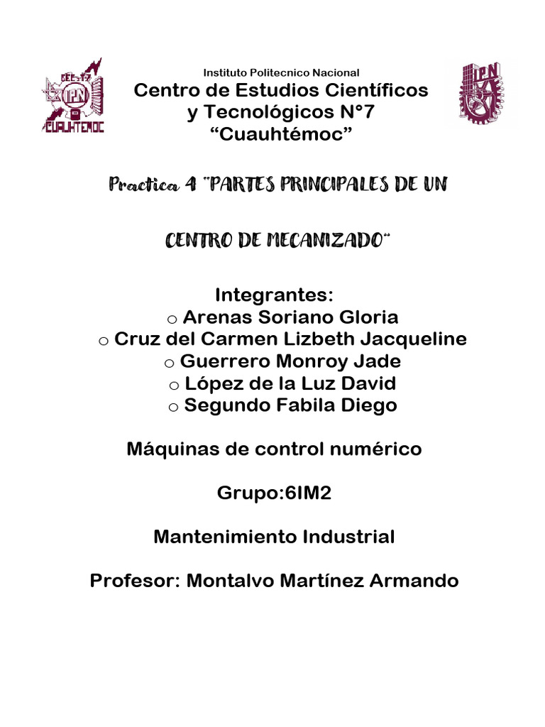 PRACTICA No4 | PDF | Control numerico | Mecanizado