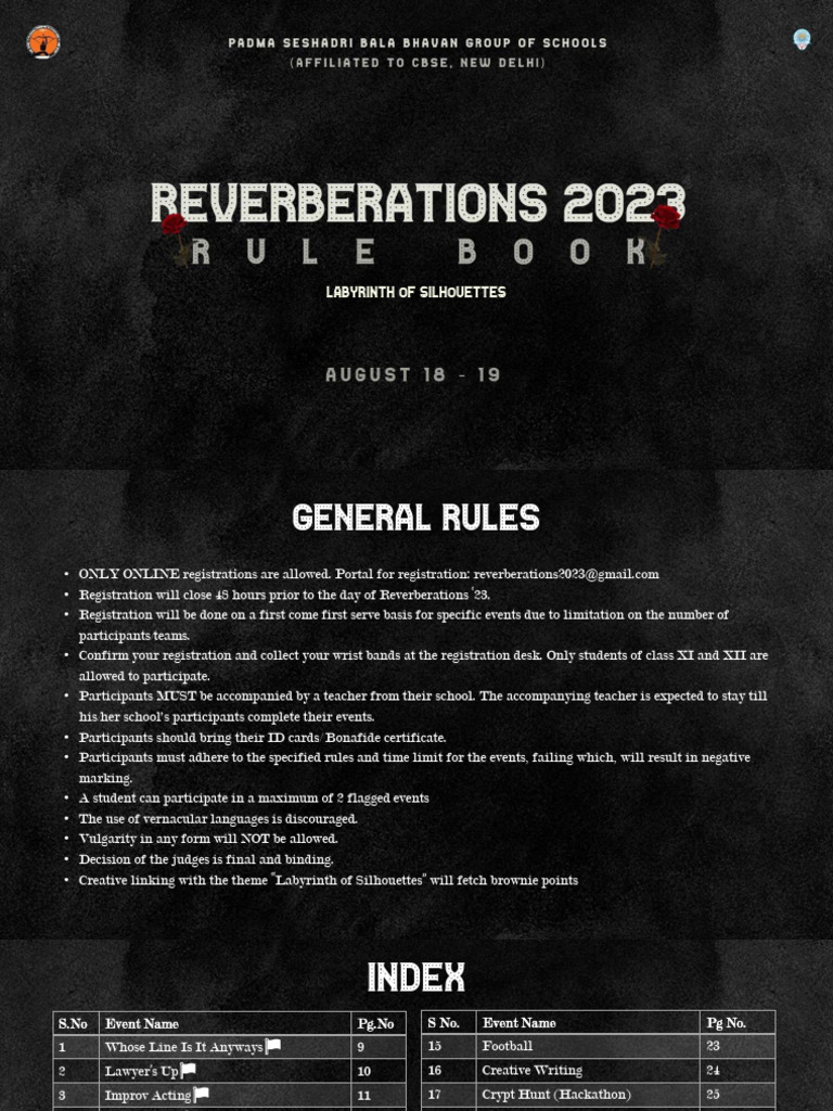 Reverberations Final Rulebook | PDF | A Scandal In Bohemia