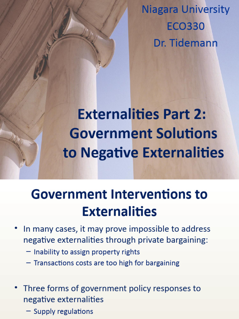 Externalities PT 2 (Government Solutions To Negative Externalities) | PDF | Externality | Subsidy