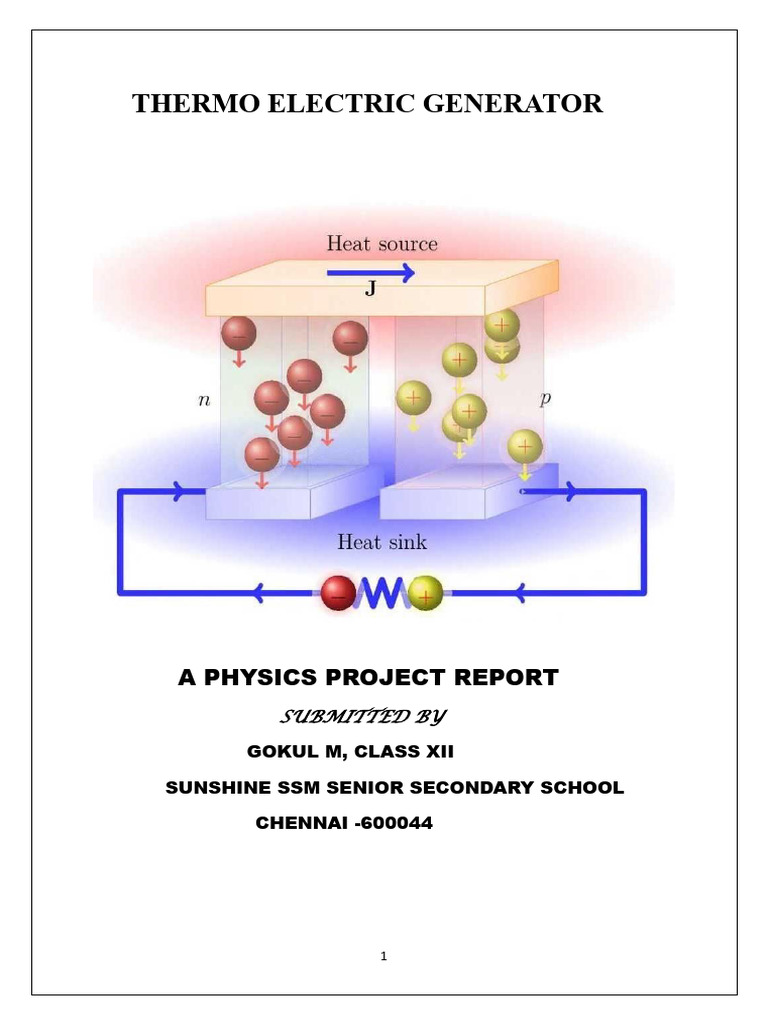 Thermo Electric Generator Phys Pro | PDF | Energy Development | Electrical Engineering