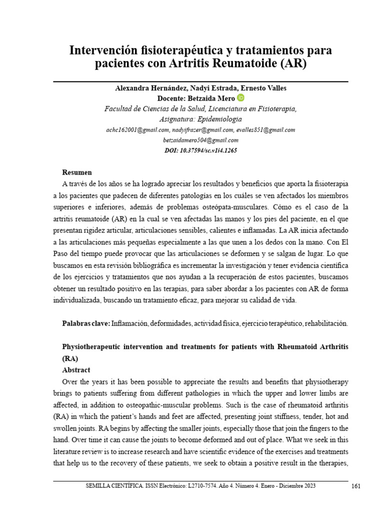 Intervención Fisioterapéutica y Tratamientos para Pacientes Con ...