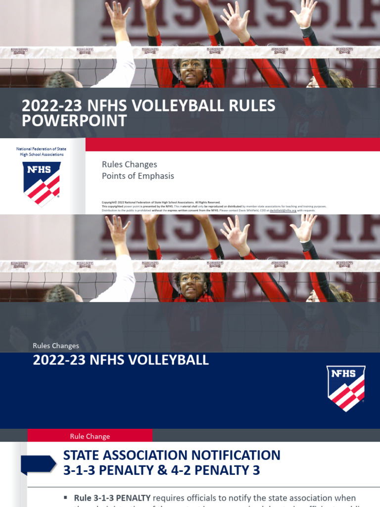 VB NFHS Rules 22-23 | PDF | Concussion | Volleyball