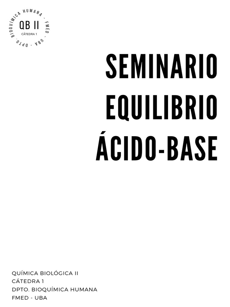 Seminario - Equilibrio Ã¡cido Base - Texto - 2023 | PDF | Ácido | Química