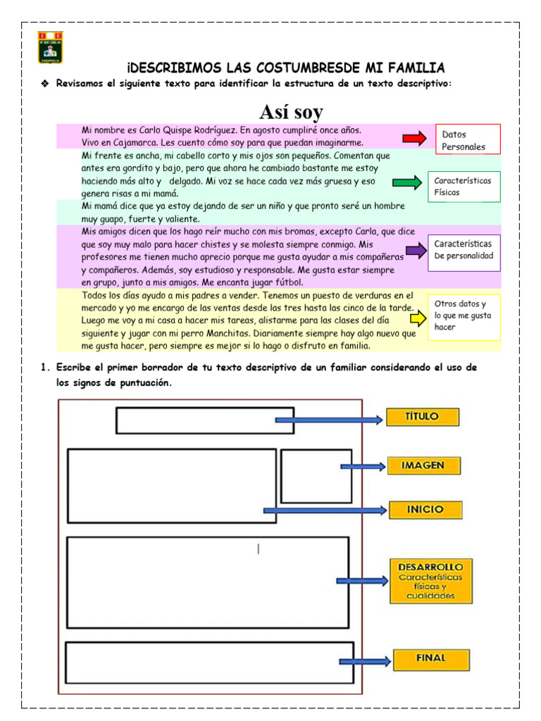 Descripción de mi familia y adjetivos | PDF | Adjetivo