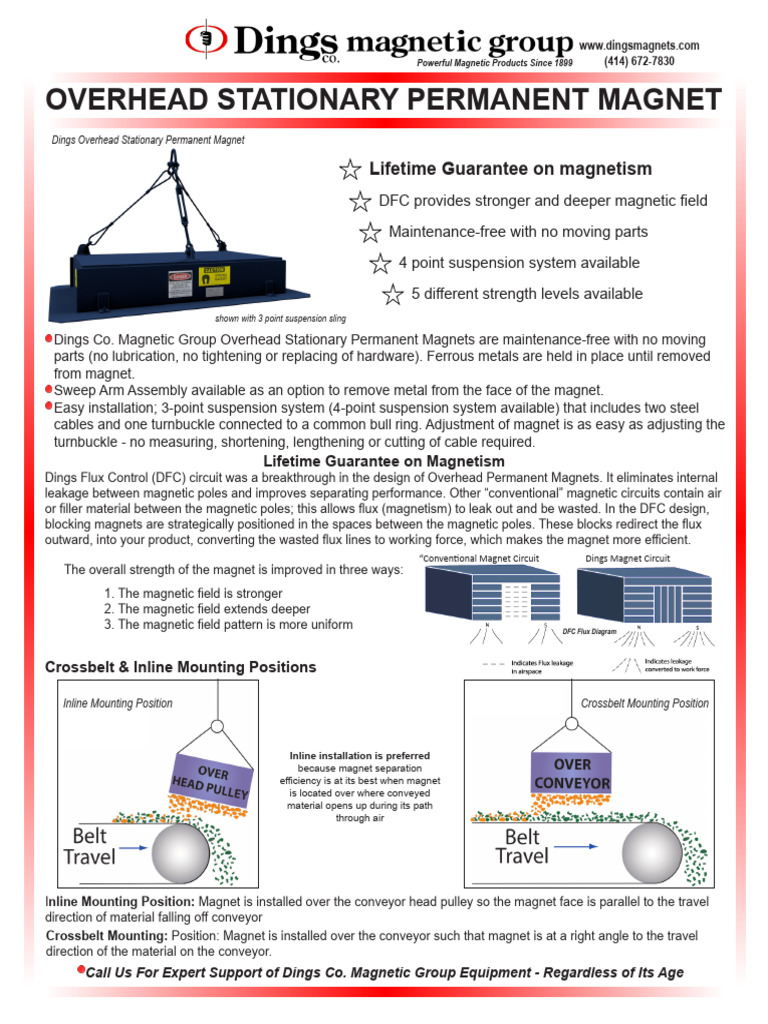 DINGS OH Stationary Permanent Magnet Product Sheet | PDF | Magnet ...